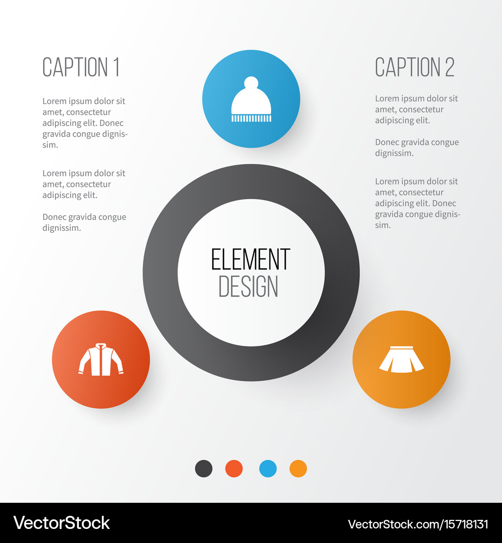 Garment icons set collection stylish apparel Vector Image