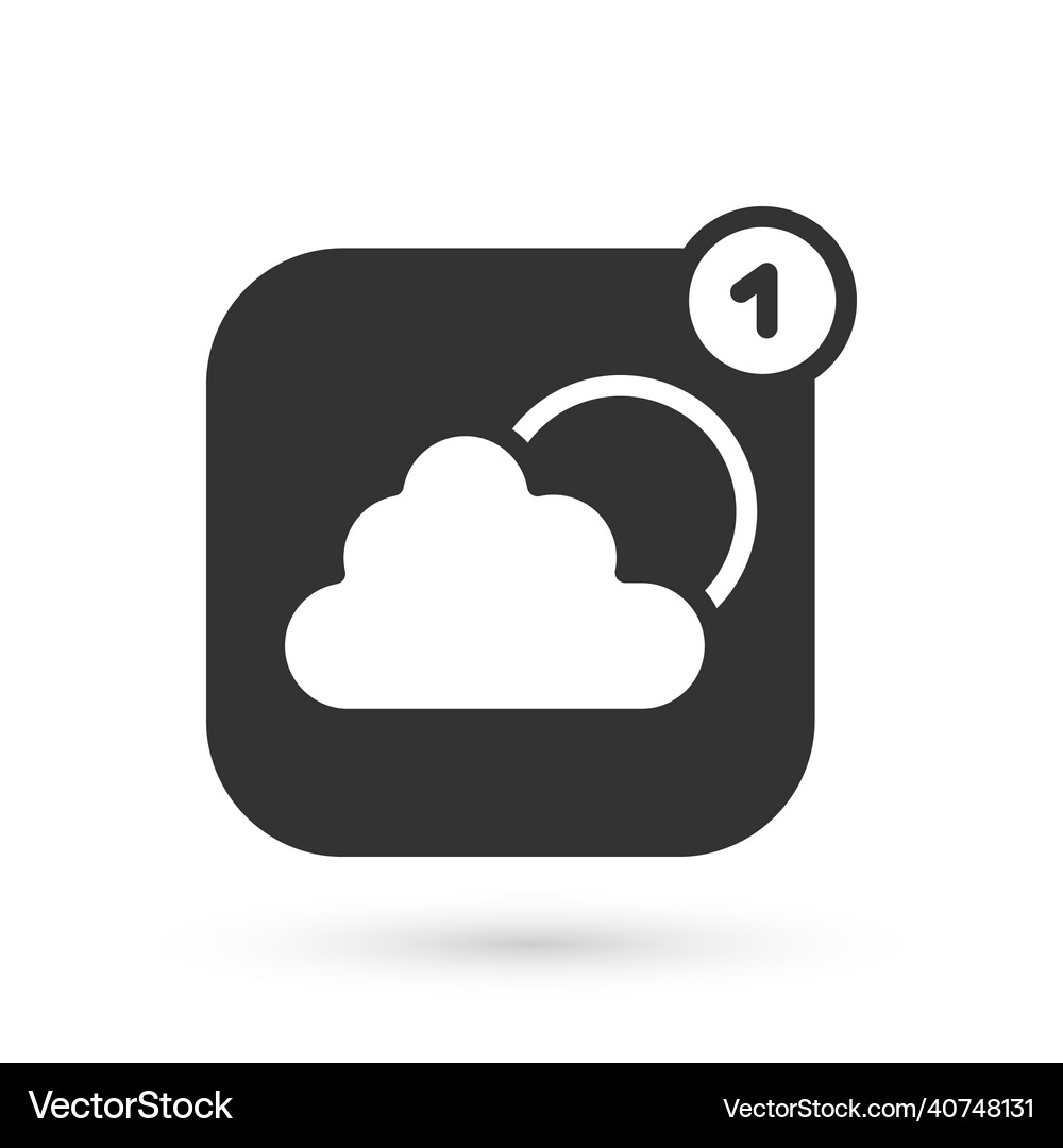 Grey weather forecast app icon isolated on white Vector Image