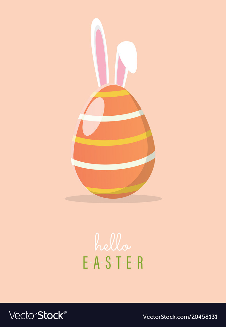Hello easter with egg easter Royalty Free Vector Image