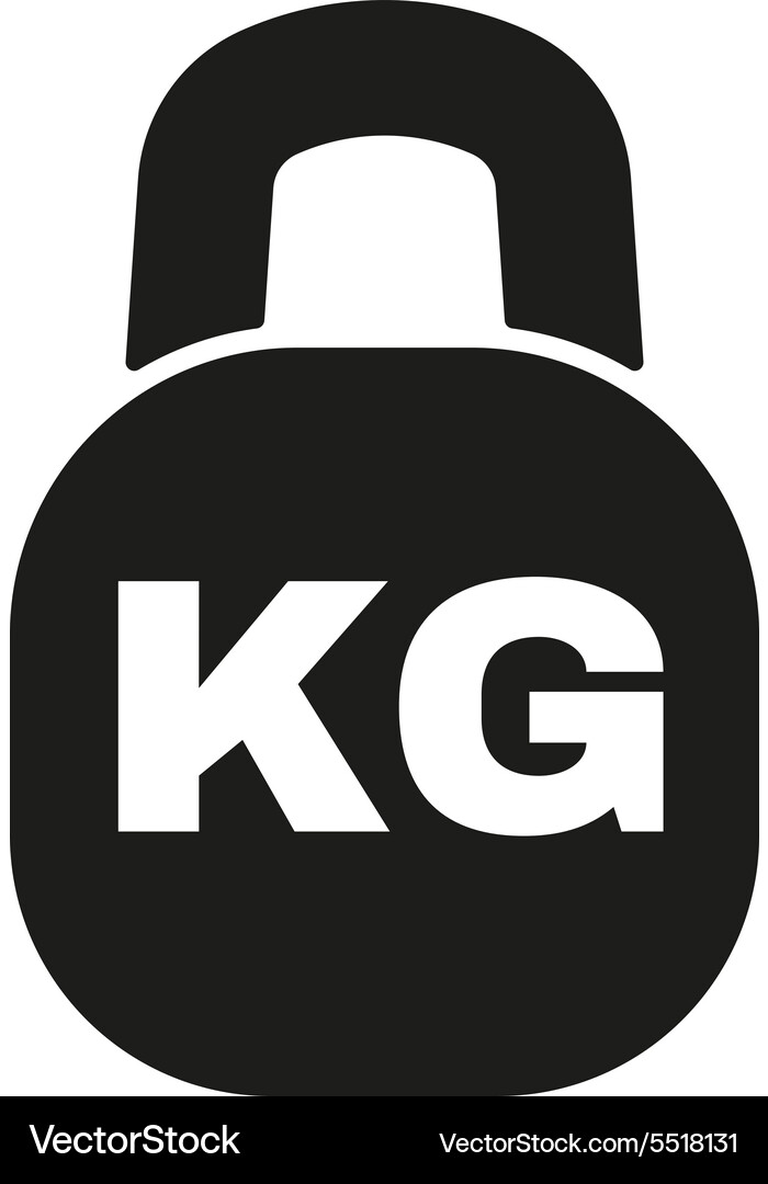 Kilogram icon kg and weight symbol flat Royalty Free Vector