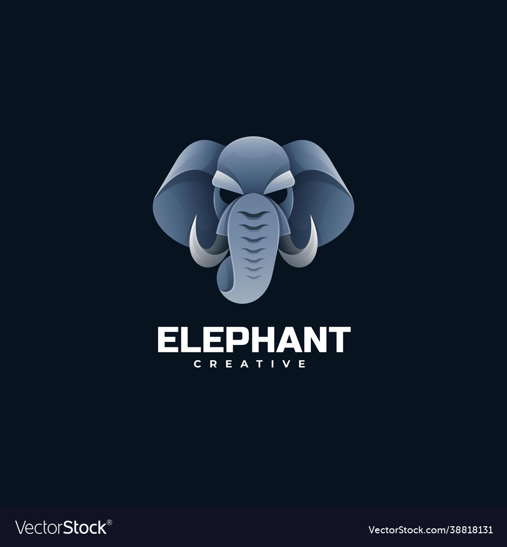 Logo elephant gradient colorful style Royalty Free Vector