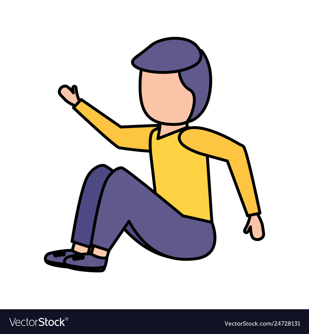 Man character sitting Royalty Free Vector Image