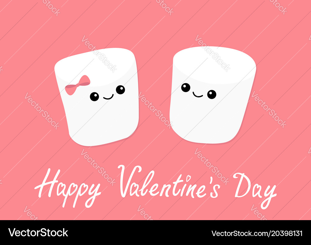Marshmallows with eyes and smiles funny face Vector Image