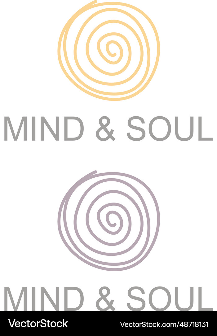 Mind and soul swirl logo set Royalty Free Vector Image