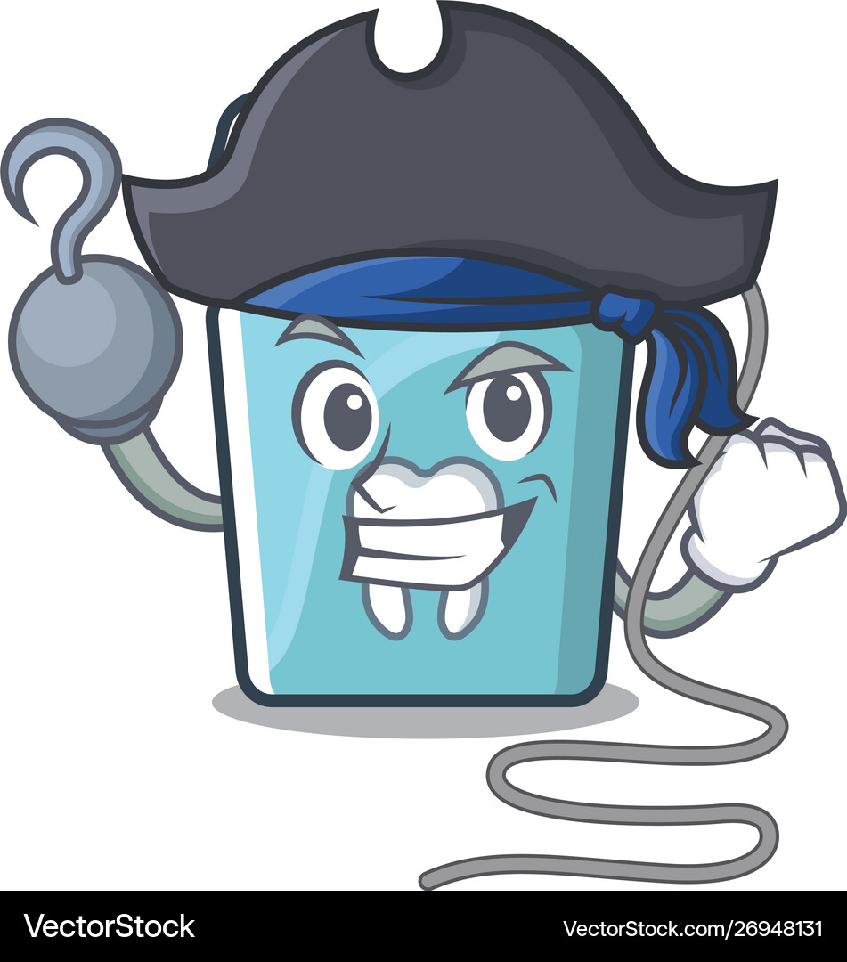 Pirate dental floss isolated with character Vector Image