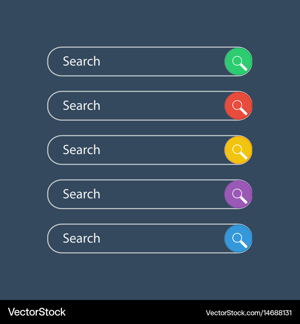 Search bar field set of bar boxes Royalty Free Vector Image