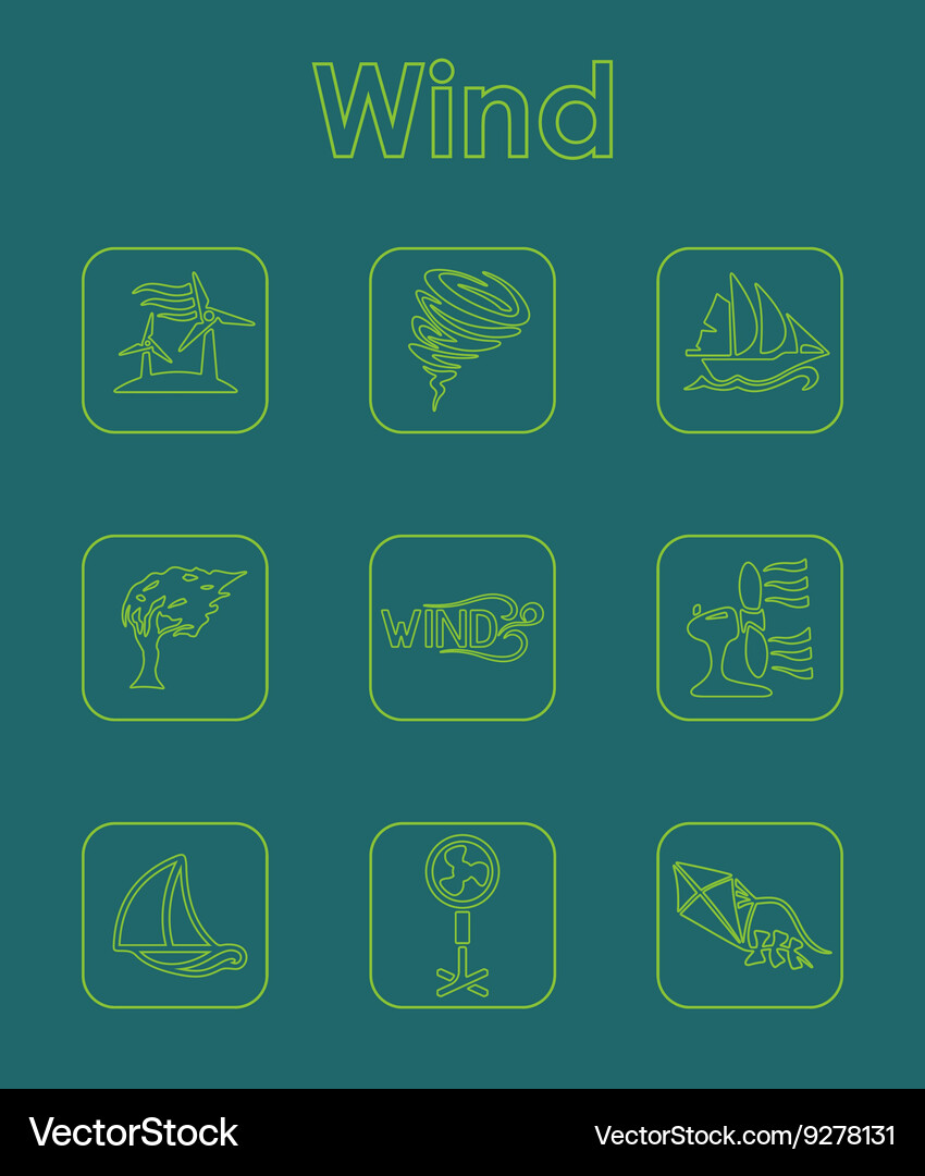 Set of wind simple icons Royalty Free Vector Image