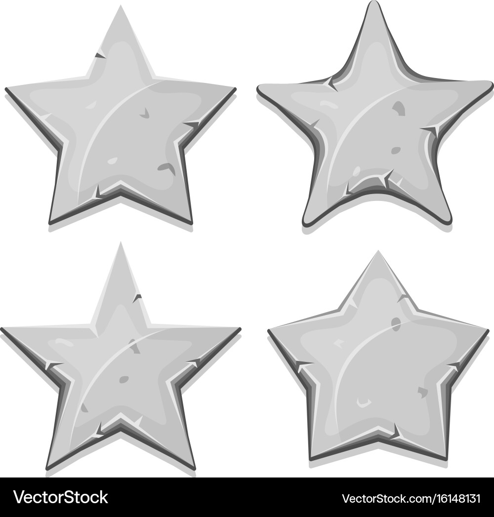 Stone stars icons for ui game Royalty Free Vector Image