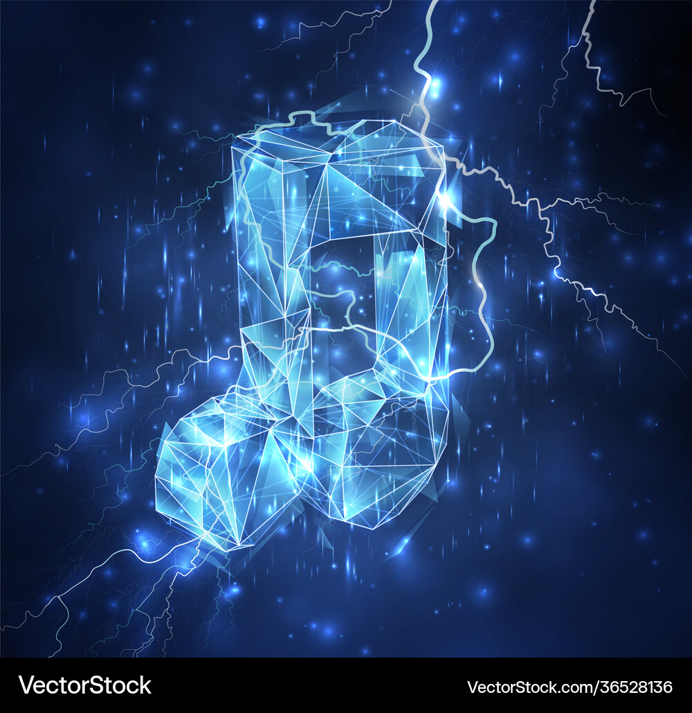 3d object on a background blue sky lightning Vector Image