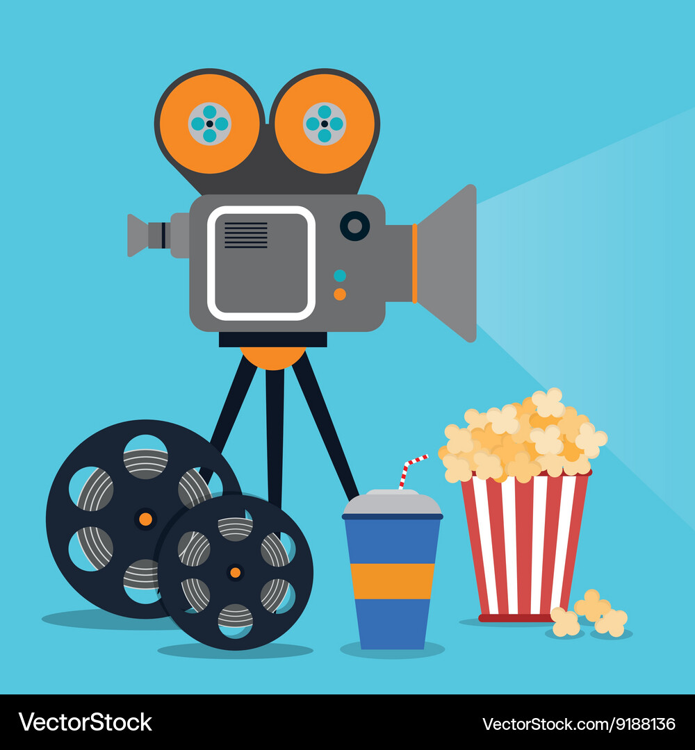 Cinema design movie concept flat Royalty Free Vector Image