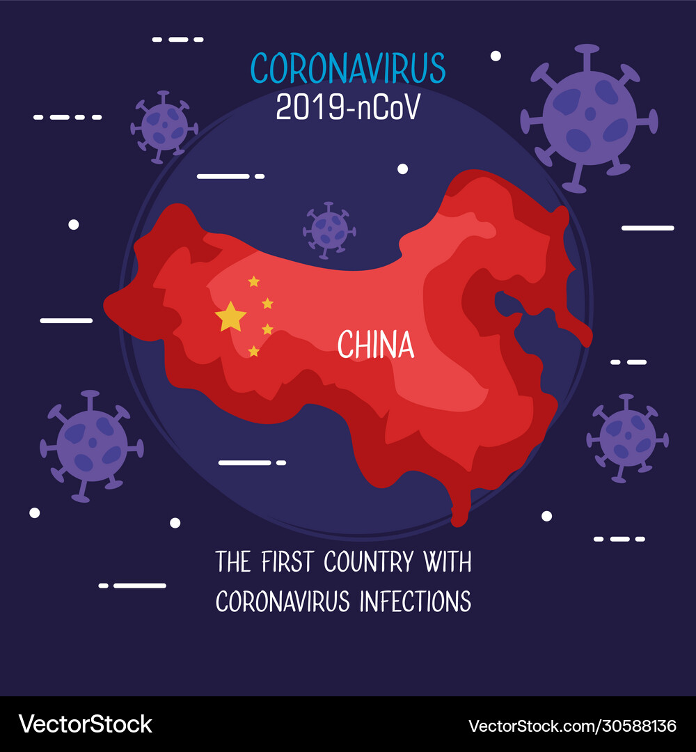 Coronavirus 2019 ncov infographic with map china Vector Image