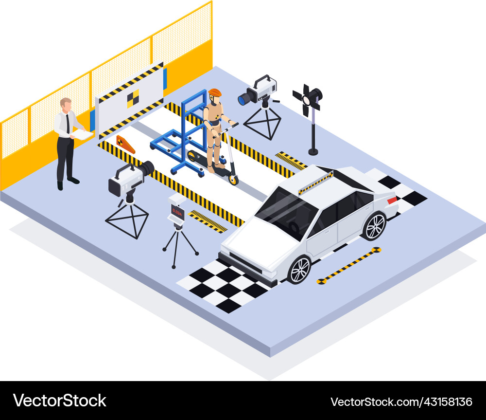 Crash test smashdown composition Royalty Free Vector Image