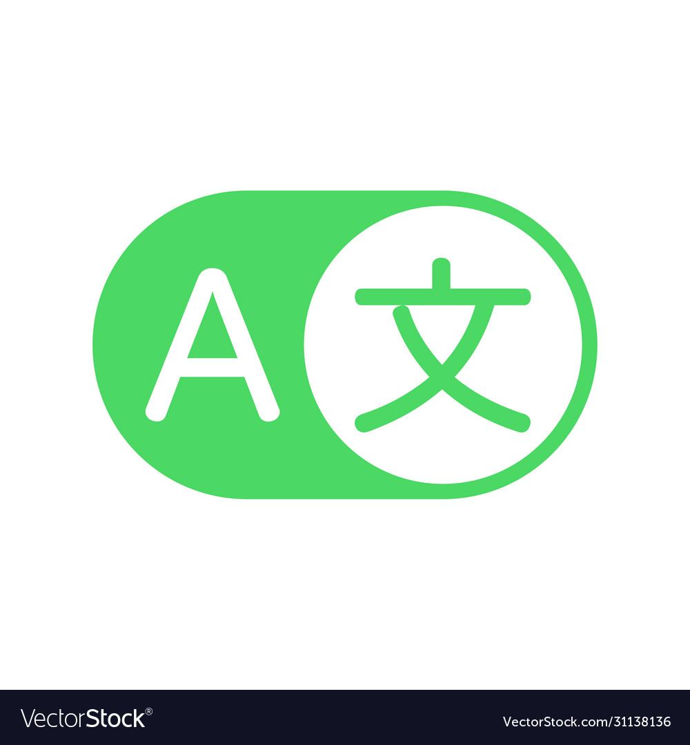 Foreign language translation creative icon logo Vector Image