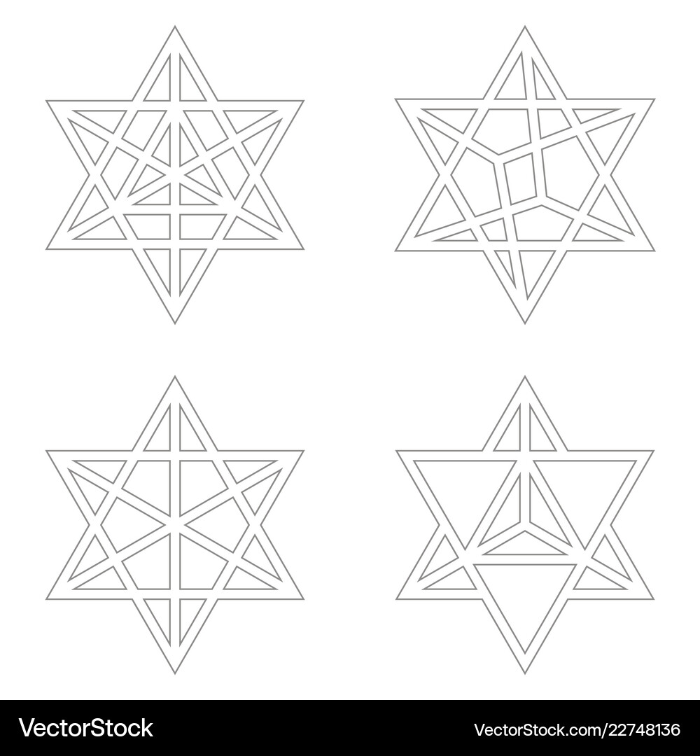 Icon with kabbalah symbol merkaba Royalty Free Vector Image