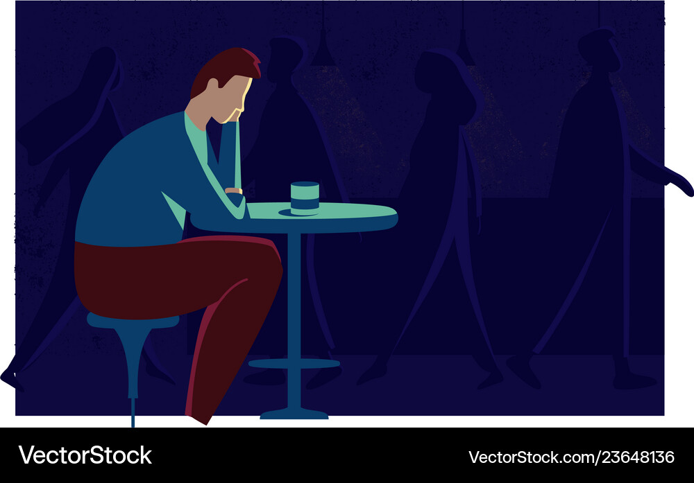 Of a man who is depressed Royalty Free Vector Image