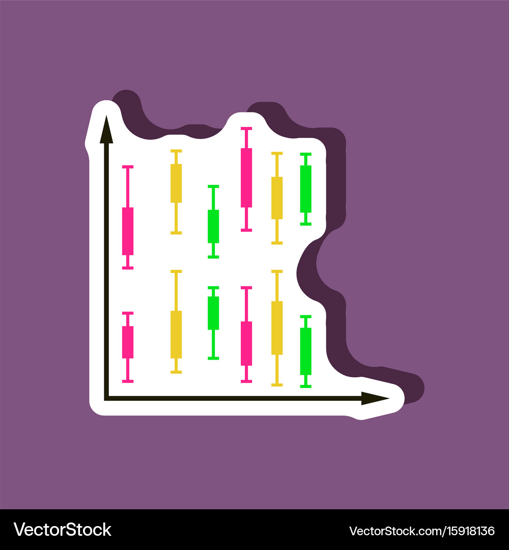 Paper sticker on stylish background economic chart