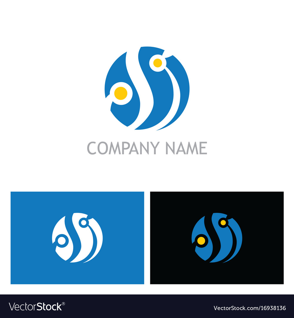 Round connect technology logo Royalty Free Vector Image