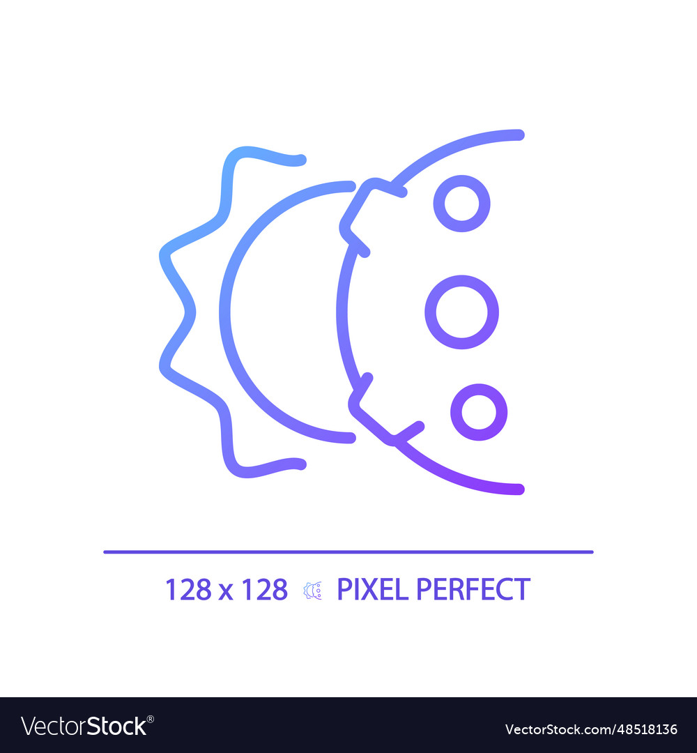 Solar eclipse pixel perfect gradient linear icon Vector Image