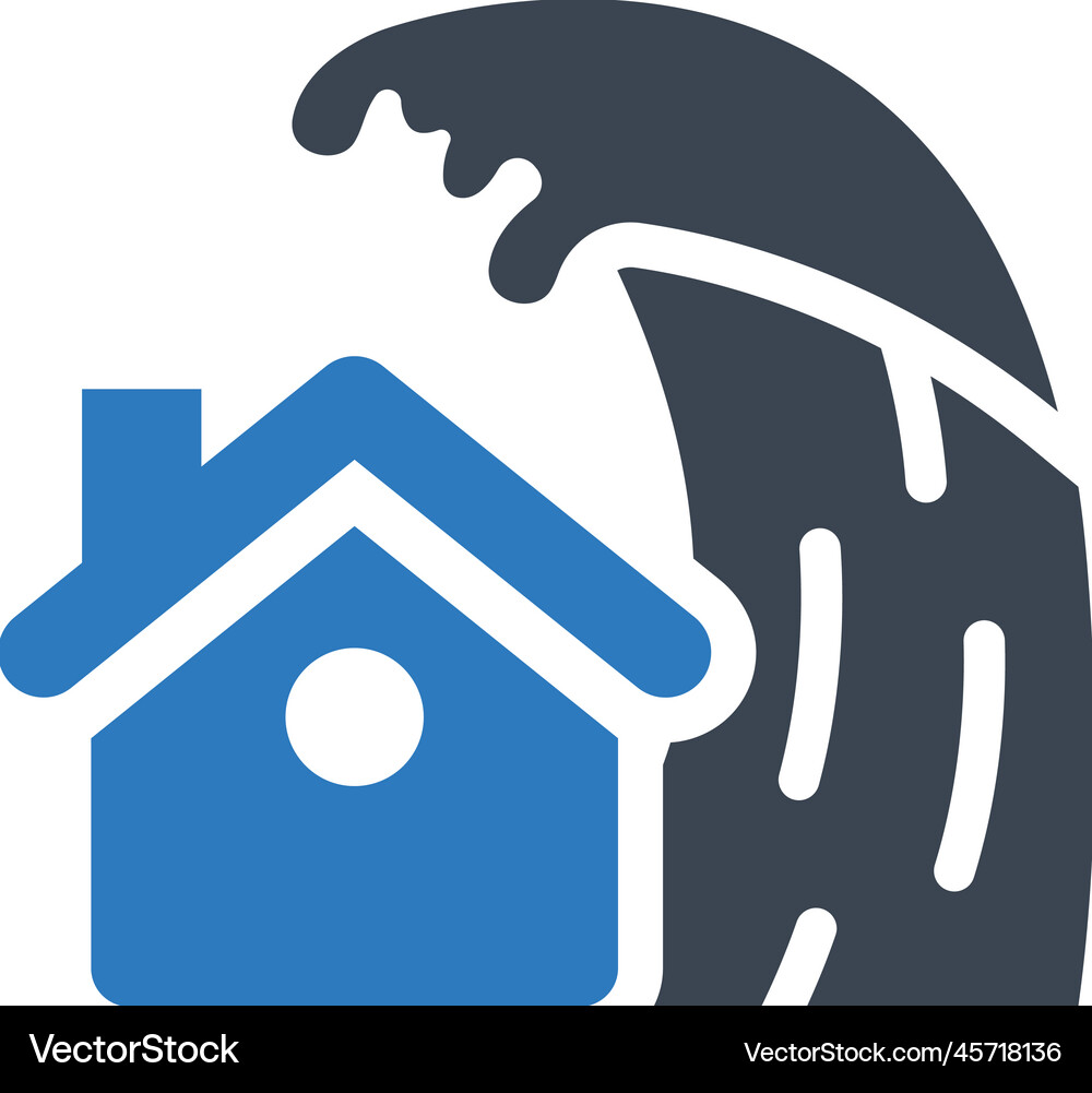 Tsunami disaster icon Royalty Free Vector Image