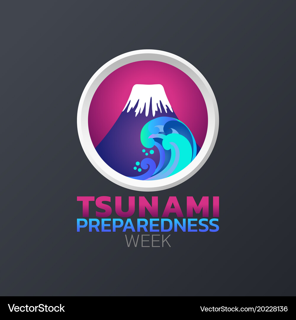 Tsunami preparedness week icon design infographic Vector Image