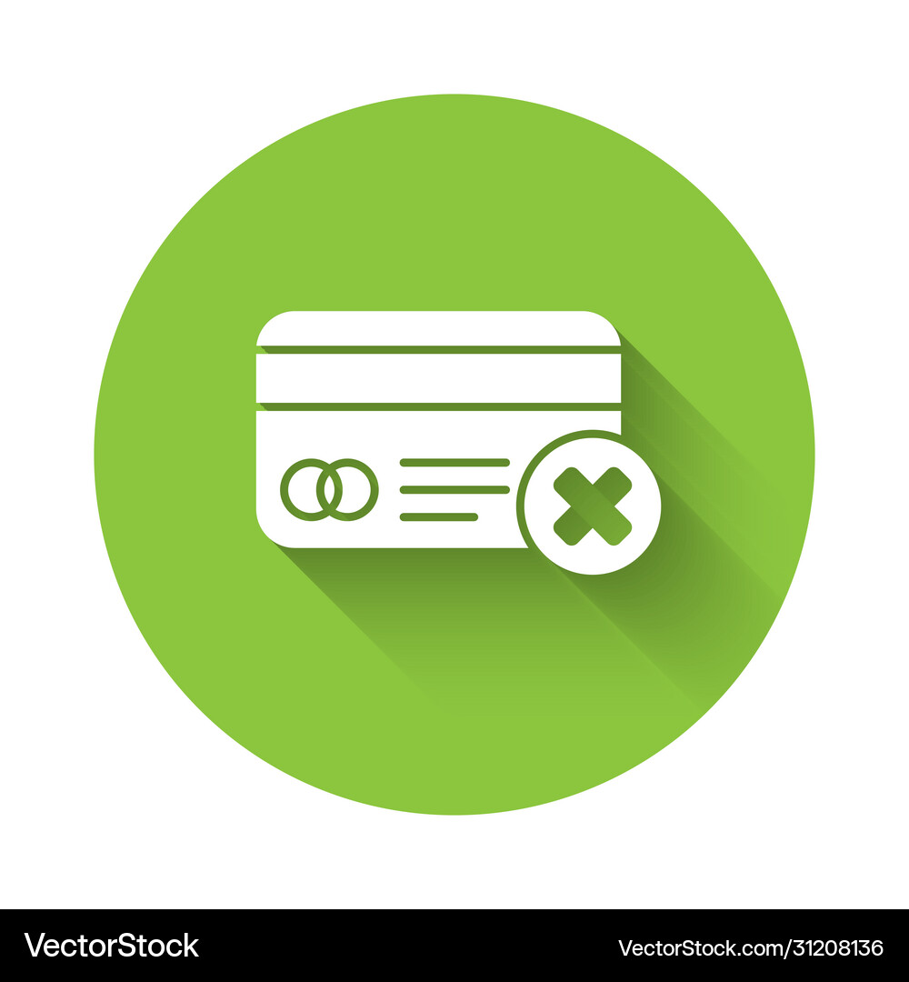 White credit card remove icon isolated with long Vector Image