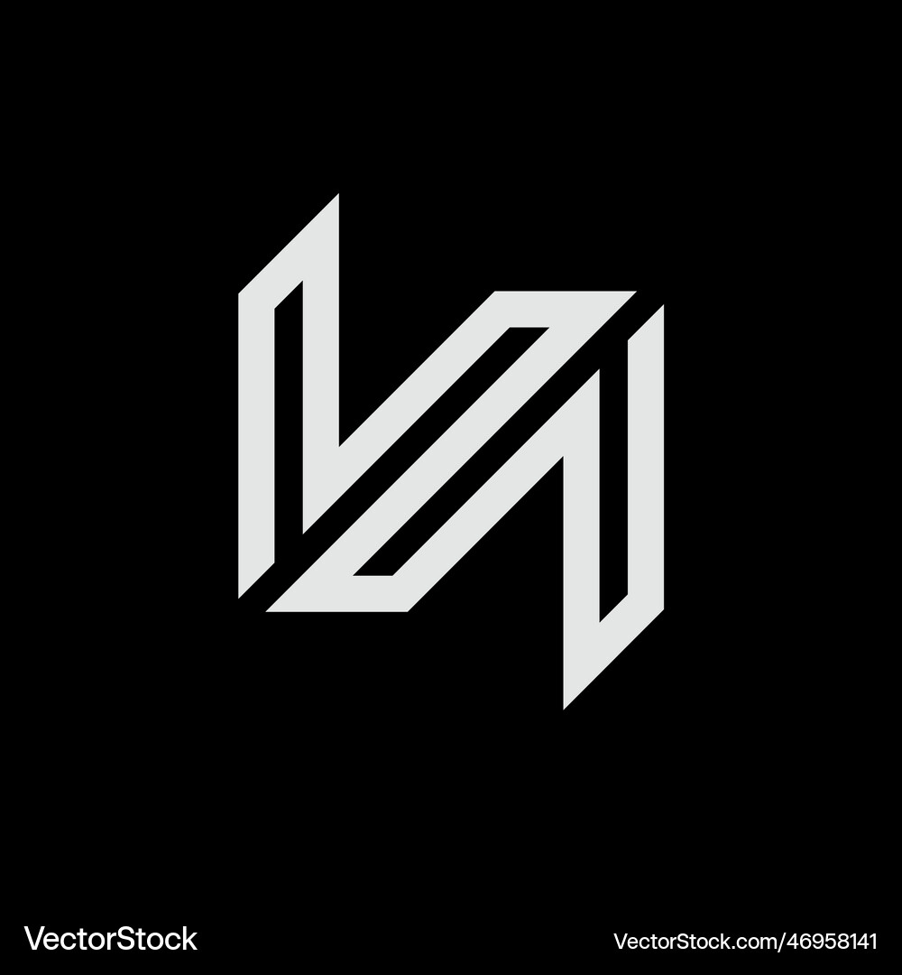 Abstract n letter line art Royalty Free Vector Image