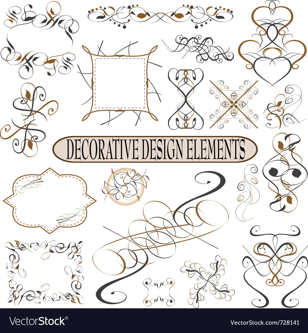 Calligraphic elements Royalty Free Vector Image