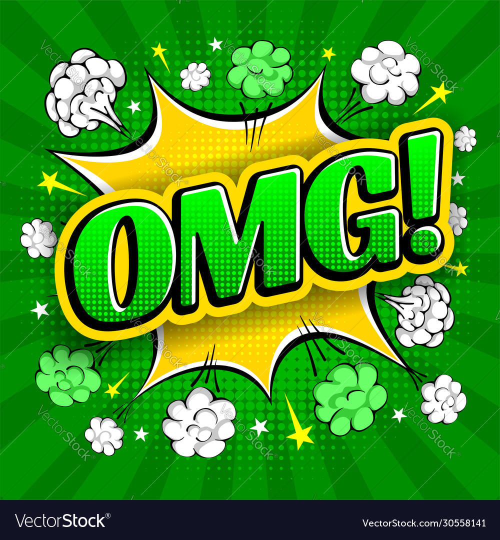 Comic speech bubble with expression word omg Vector Image