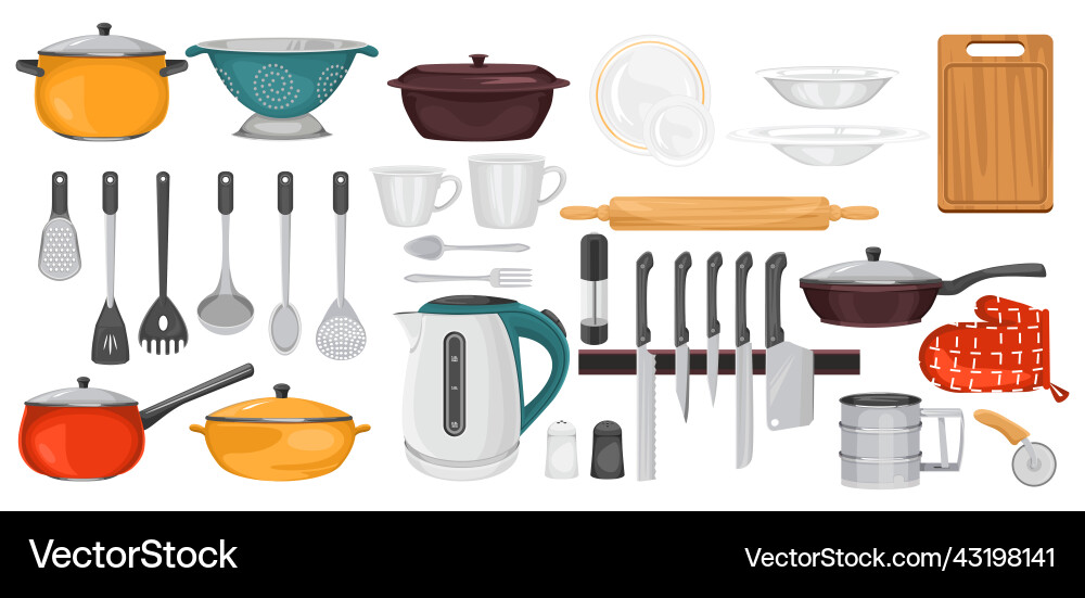 Cooking utensils icons collection Royalty Free Vector Image