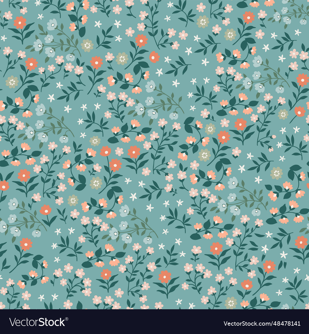 Delicate Floral Repeat Pattern Royalty Free Vector Image