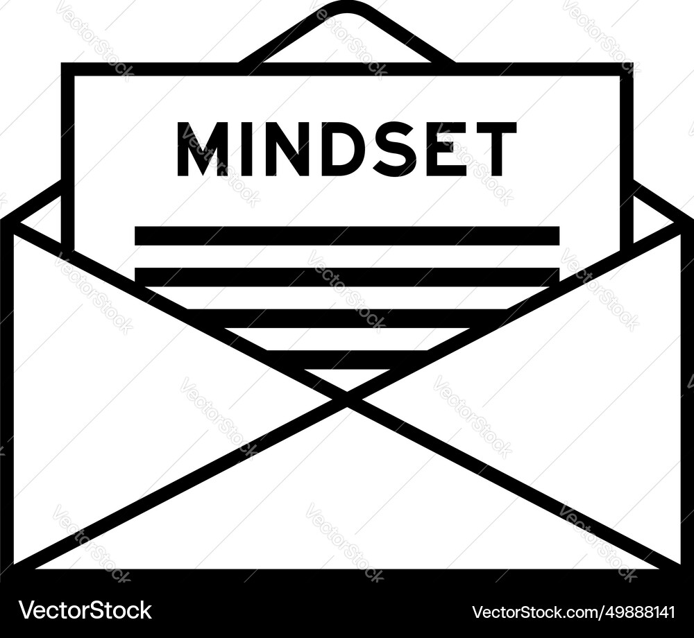 Envelope and letter sign with word mindset Vector Image
