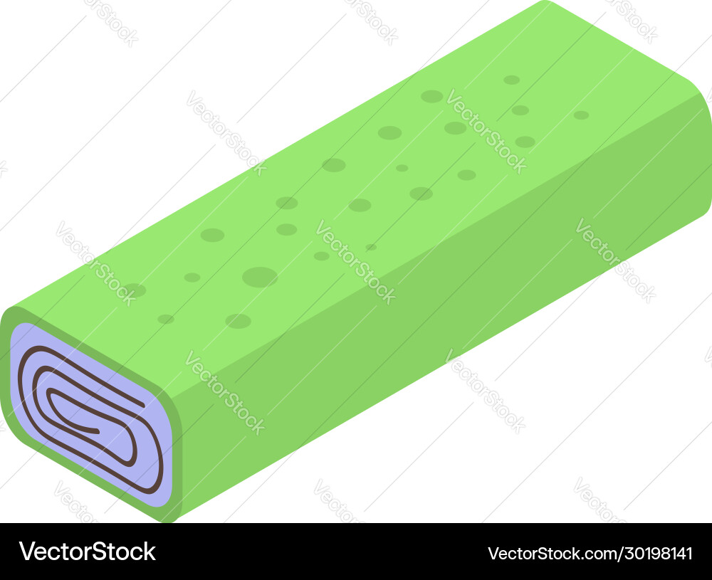 Green turkish sweet roll icon isometric style Vector Image