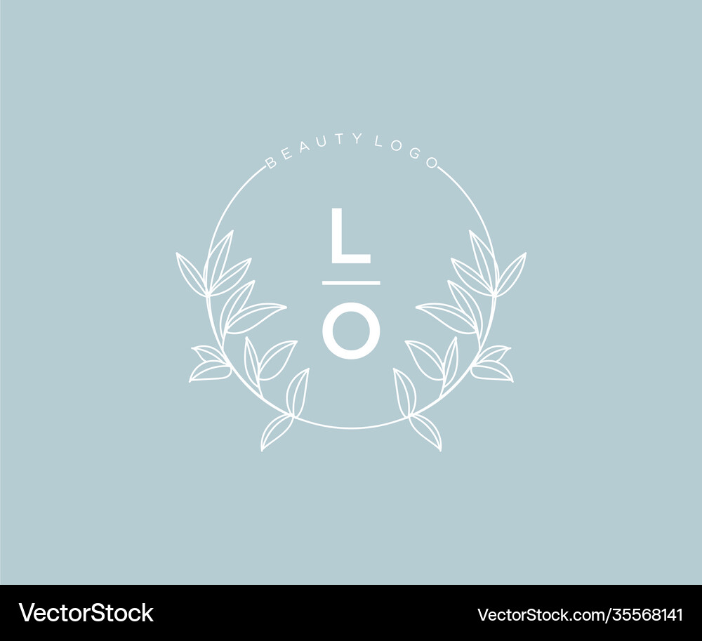 Initial lo letters beautiful floral feminine Vector Image