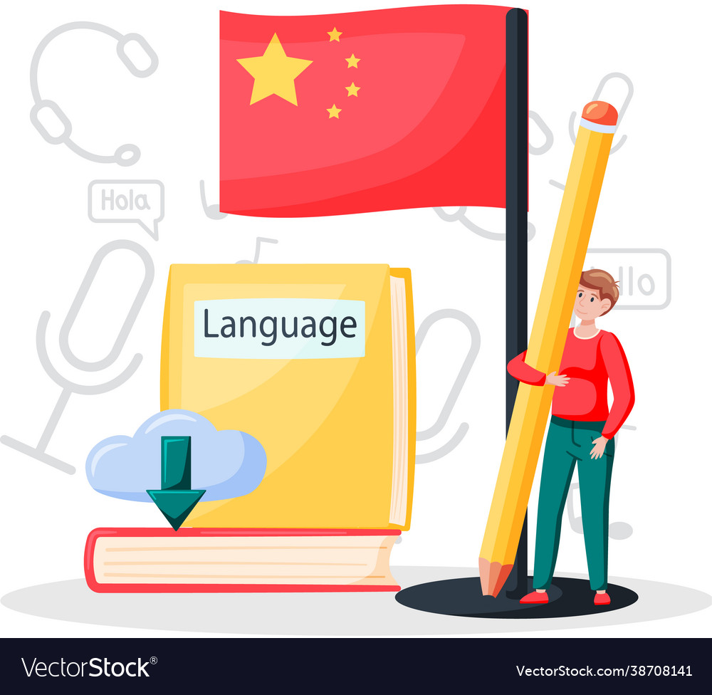 Language classes online chinese lessons foreign Vector Image