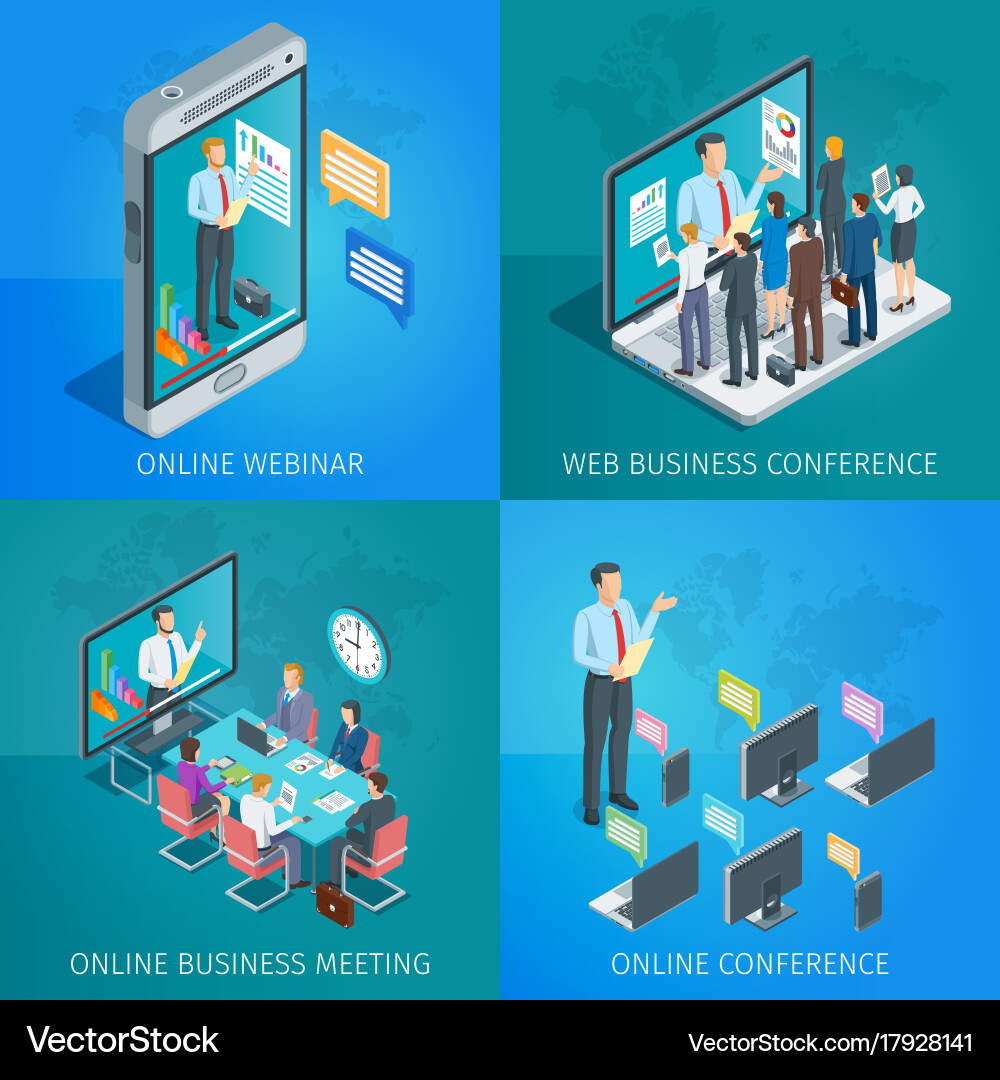 Online business conference Royalty Free Vector Image