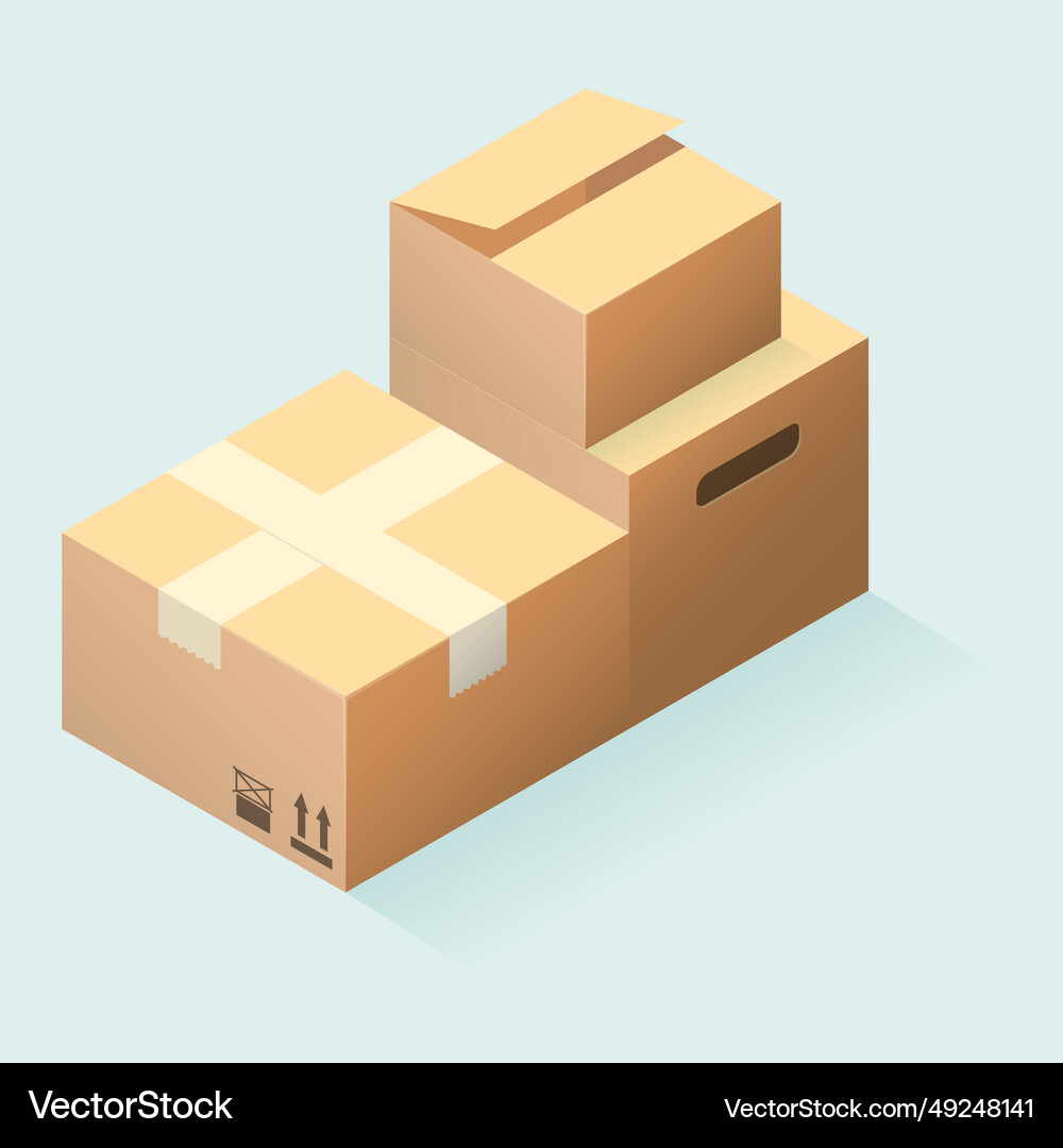 Set of cardboard boxes for packaging Royalty Free Vector
