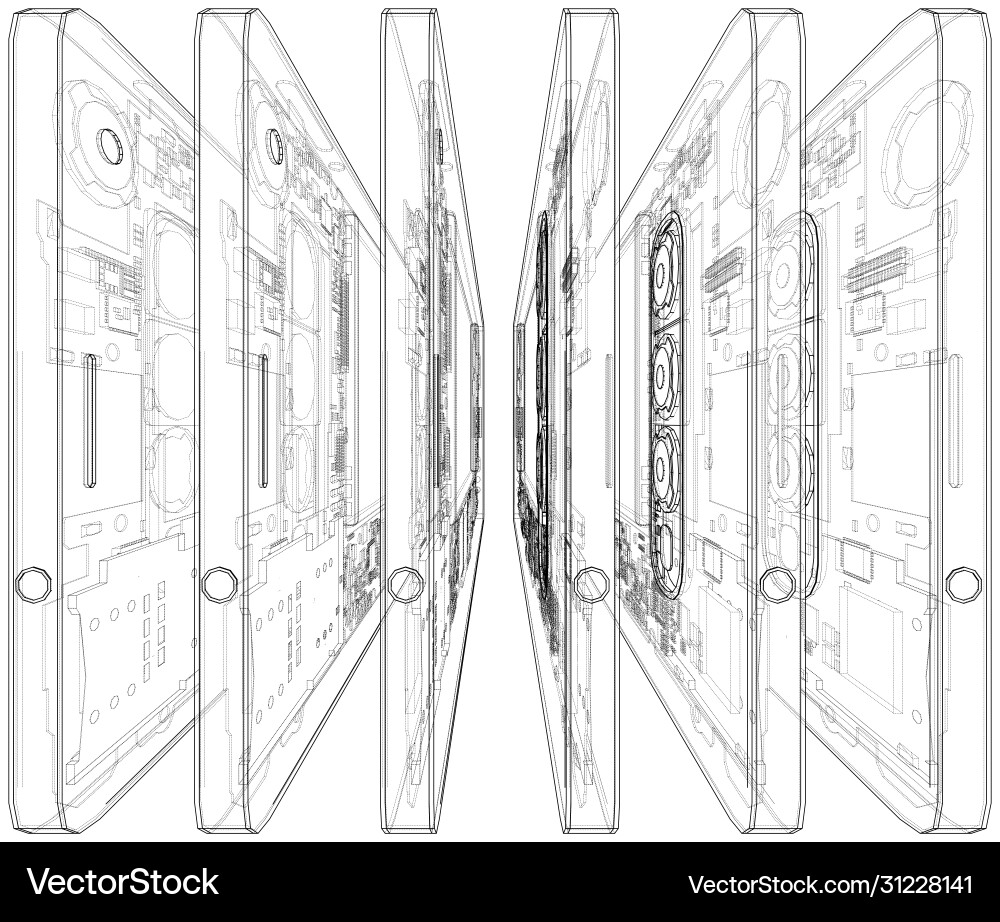 Smartphones concept outline Royalty Free Vector Image