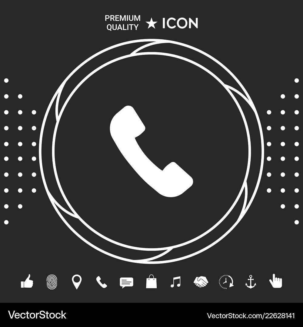 Telephone handset symbol receiver icon Royalty Free Vector