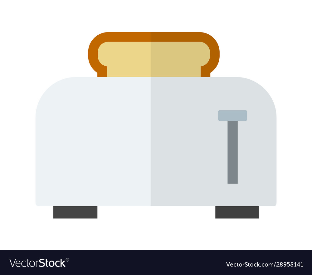 Toaster with a slice bread flat isolated Vector Image