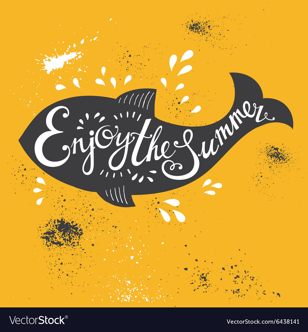 Typography fish Royalty Free Vector Image - VectorStock