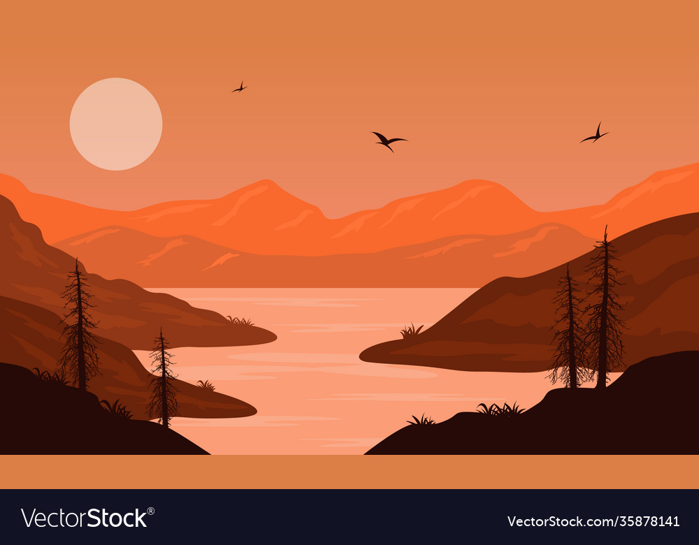 Very nice scenery mountains at twilight Royalty Free Vector