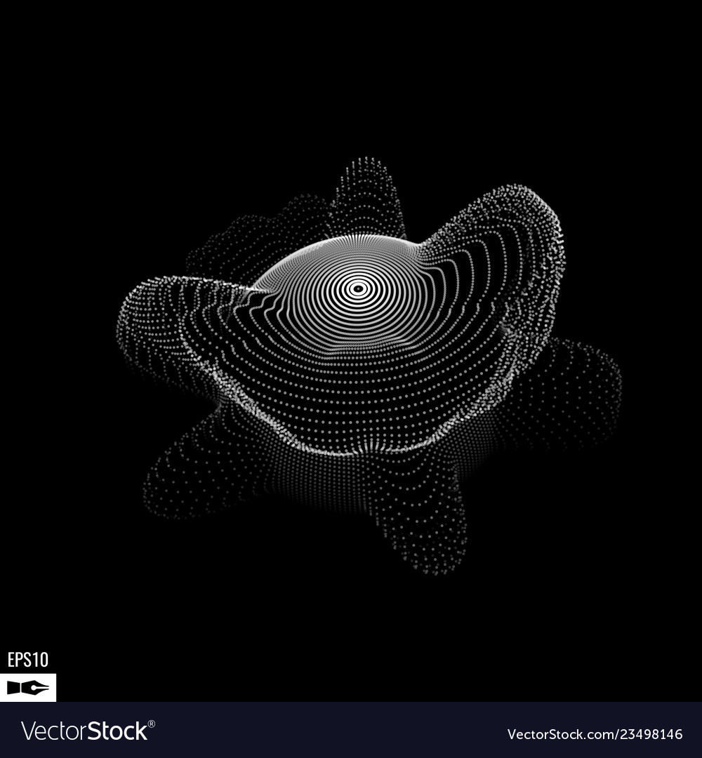 Abstract 3d illuminated distorted mesh sphere Vector Image
