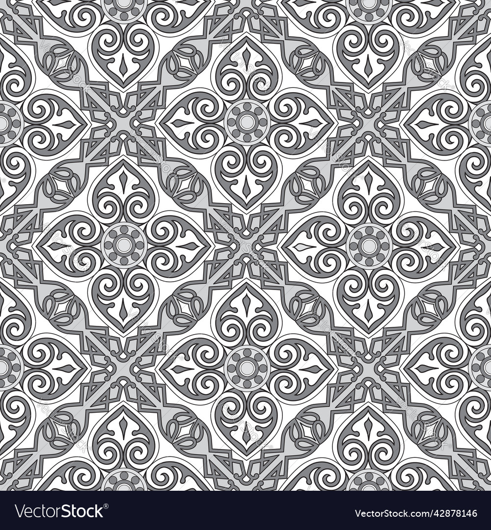Abstract Floral Seamless Pattern Mosaic Royalty Free Vector