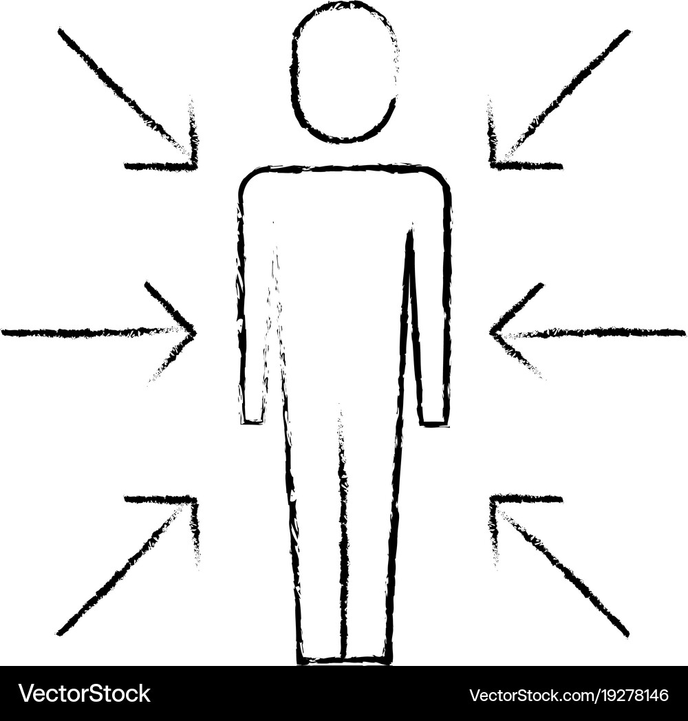 Businessman standing with arrows conflict Vector Image