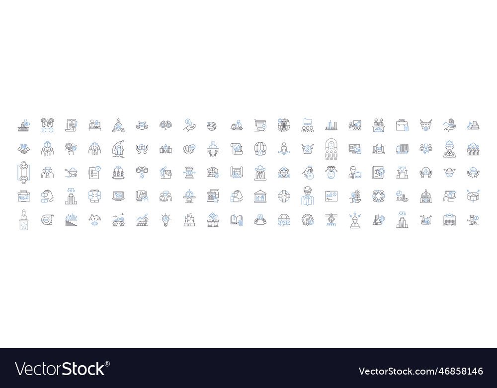 Company procedures line icons collection Vector Image