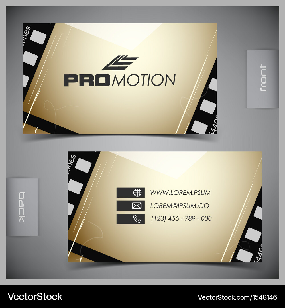 Film Business Card Set - Creative Template Vector Image