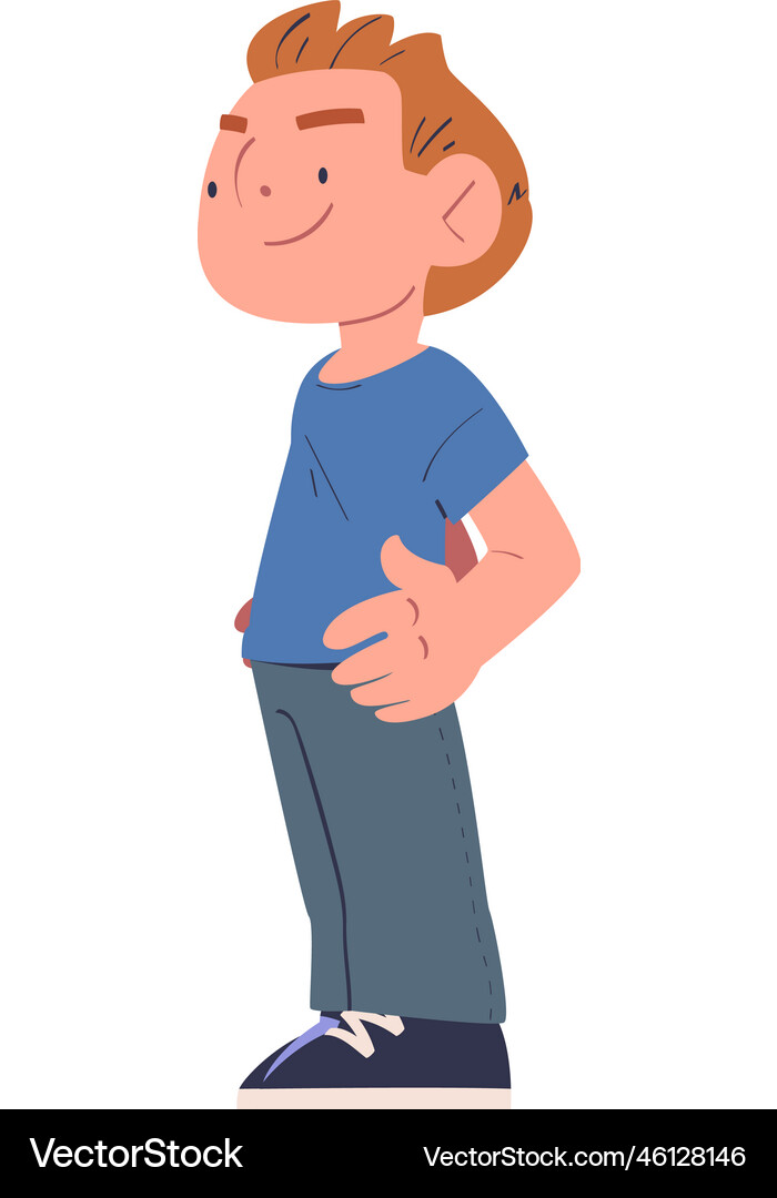 Hoodlum bully boy character bad child behavior Vector Image