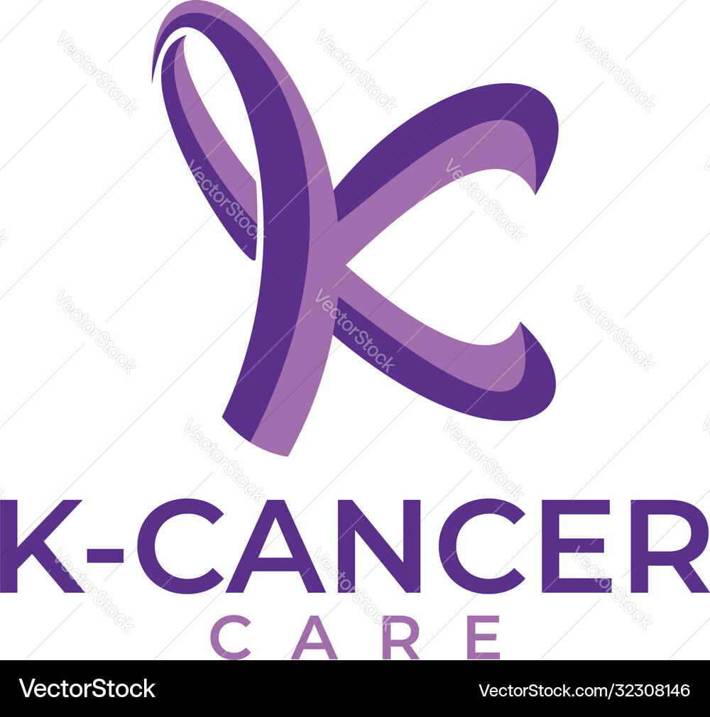 K cancer care logo design Royalty Free Vector Image