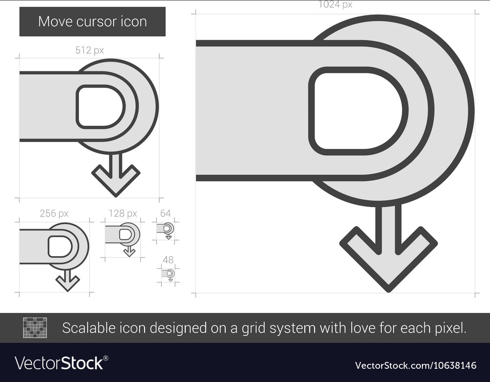Move cursor line icon Royalty Free Vector Image