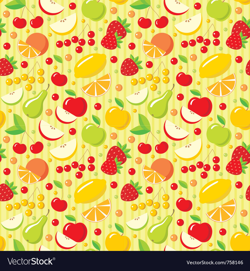 Seamless Fruits Pattern Royalty Free Vector Image